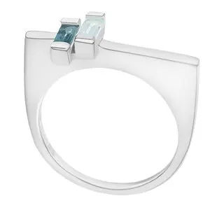 NEOLA DESIGN Anais Sterling Stacking Ring With Blue & London Topaz - Silver