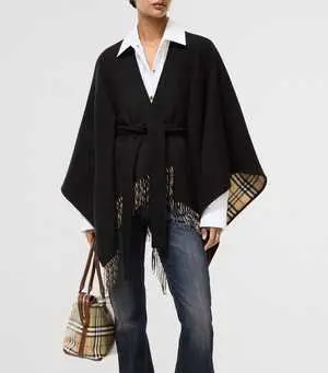 Burberry Wool Tay Fringed Cape