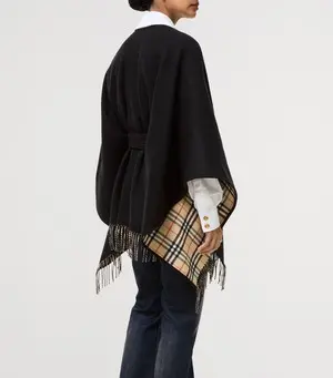 Burberry Wool Tay Fringed Cape