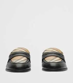 Burberry Leather Check Opal Mules