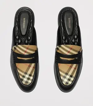 Burberry Leather Check Opal Mules
