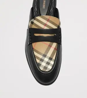 Burberry Leather Check Opal Mules