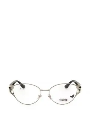 Versace Medusa-embellishment Oval-frame Glasses - Silver