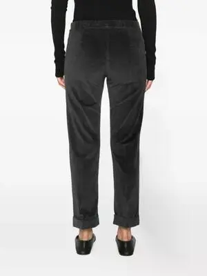 WHYCI Velvet-effect Turn-up Trousers