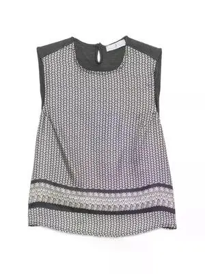 WHYCI Geometric-print Sleeveless Top