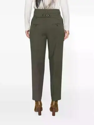 PSOPHIA Pleated Tapered Trousers