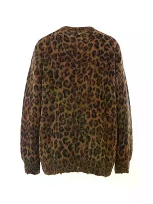 ANIYE BY Felly Leopard-print Distressed Sweater