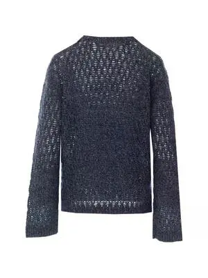 ELEH Sequin-embellished Open-knit Sweater - Blue