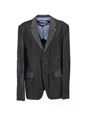 Junya Watanabe Contrast-lapel Topstitched Jacket - Grey