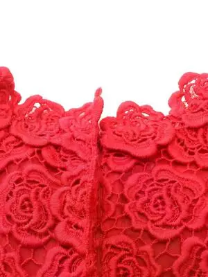 Valentino Garavani 2000s Floral Lace Midi Dress