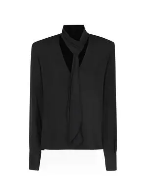 Federica Tosi Bow-detail V-neck Blouse - Black