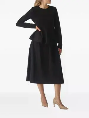 MEIMEIJ Seam-detail A-line Midi Skirt - Black