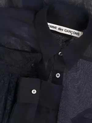 Comme Des Garçons Lace-panelled Sheer Blouse