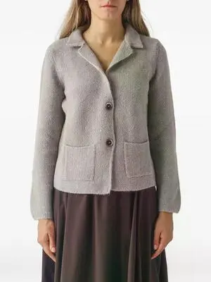 GRAN SASSO Knit Notched-lapel Cardigan - Grey