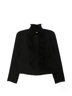 PSOPHIA Ruffled Pleated Jacket - Black