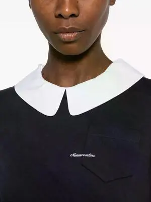 N°21 Contrast-collar Chest-pocket Top - Blue