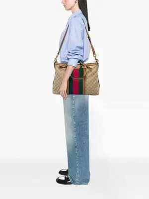 Gucci 2016-2026 Medium Gg Canvas Web Rania Top Handle Bag Satchel