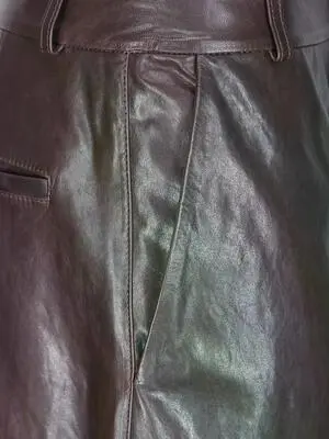 DESA 1972 Leather Tapered Trousers - Brown