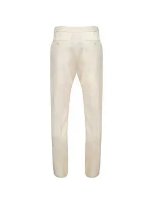 Zegna White Oasi Lino Pants