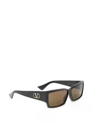 Valentino Garavani Vlogo Signature Rectangle-frame Sunglasses - Black