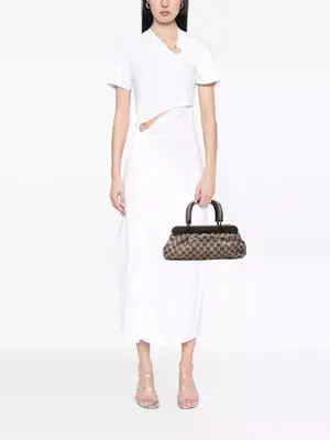 Gucci 2000-2015 Gg Canvas Wood Frame Handbag