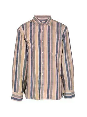 ORIGINAL MADRAS TRADING COMPANY Striped Long-sleeve Shirt - Neutrals