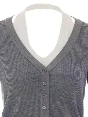 ELEH Ribbed-knit Layered Cardigan