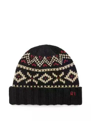 Polo Ralph Lauren Fair-isle-intarsia Beanie Hat - Black