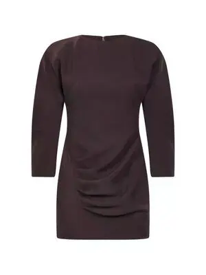 Andamane Ruched Long-sleeve Mini Dress