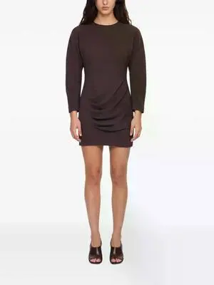 Andamane Ruched Long-sleeve Mini Dress