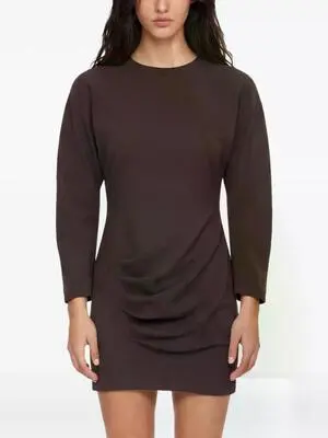 Andamane Ruched Long-sleeve Mini Dress