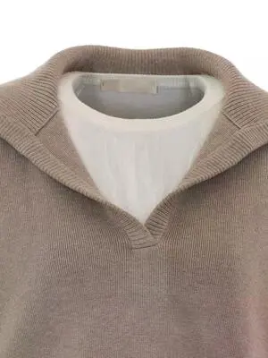 ELEH Layered Spread-collar Sweater