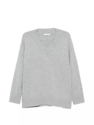 Liviana Conti V-neck Knitted Sweater - Grey