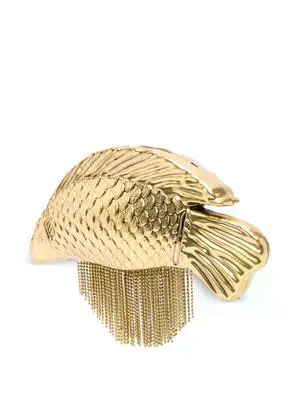 Cult Gaia Neemo Fish-shaped Fringed Clutch Bag - Gold
