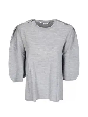Comme Des Garçons Draped-shoulder Knitted Sweater