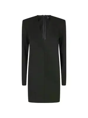 Federica Tosi V-neck Long-sleeve Mini Dress - Black