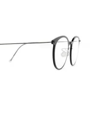 LINDBERG Round-frame Titanium Glasses - Black