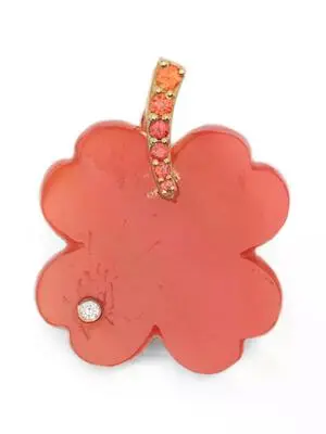 VIOLETTE Orange Sapphire And Diamond Pendant - Red