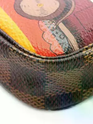 LOUIS VUITTON 2015 Mini Damier Ebene Illustre Shoulder Bag