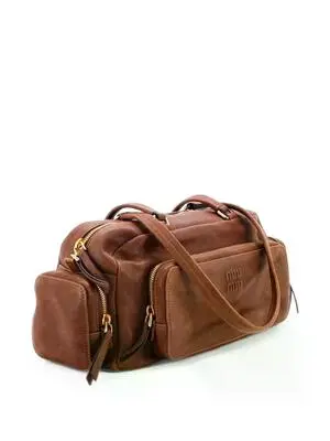 Miu Miu Pocket Bauletto Bag Leather Shoulder Bag - Brown