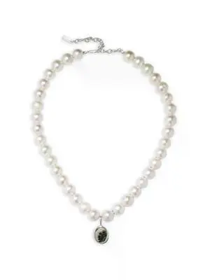 Completedworks Dendritic Agate And Pearl Necklace