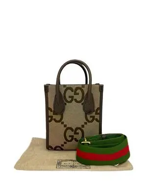 Gucci 2016-2026 Mini Jumbo Gg Canvas Web Satchel