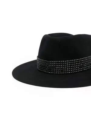 MAISON MICHEL Studded Wide-brim Hat