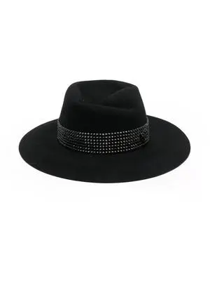 MAISON MICHEL Studded Wide-brim Hat