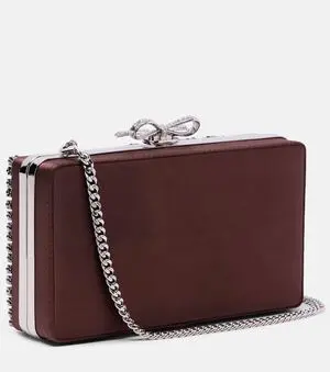 SELF-PORTRAIT Bow Crystal-embellished Clutch