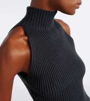 Alaïa Ribbed-knit Wool-blend Turtleneck Top