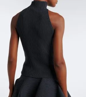 Alaïa Ribbed-knit Wool-blend Turtleneck Top