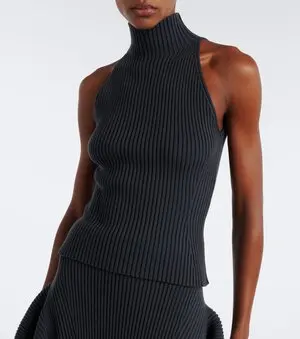 Alaïa Ribbed-knit Wool-blend Turtleneck Top