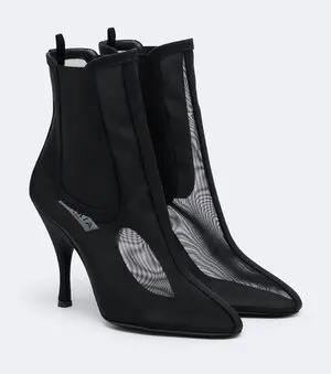 Alaïa Mesh Ankle Boots - Black