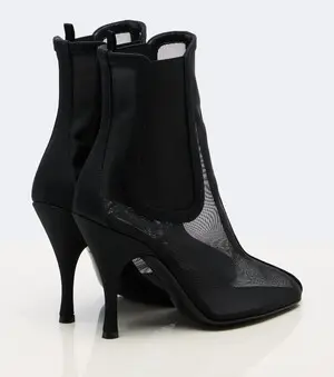 Alaïa Mesh Ankle Boots - Black